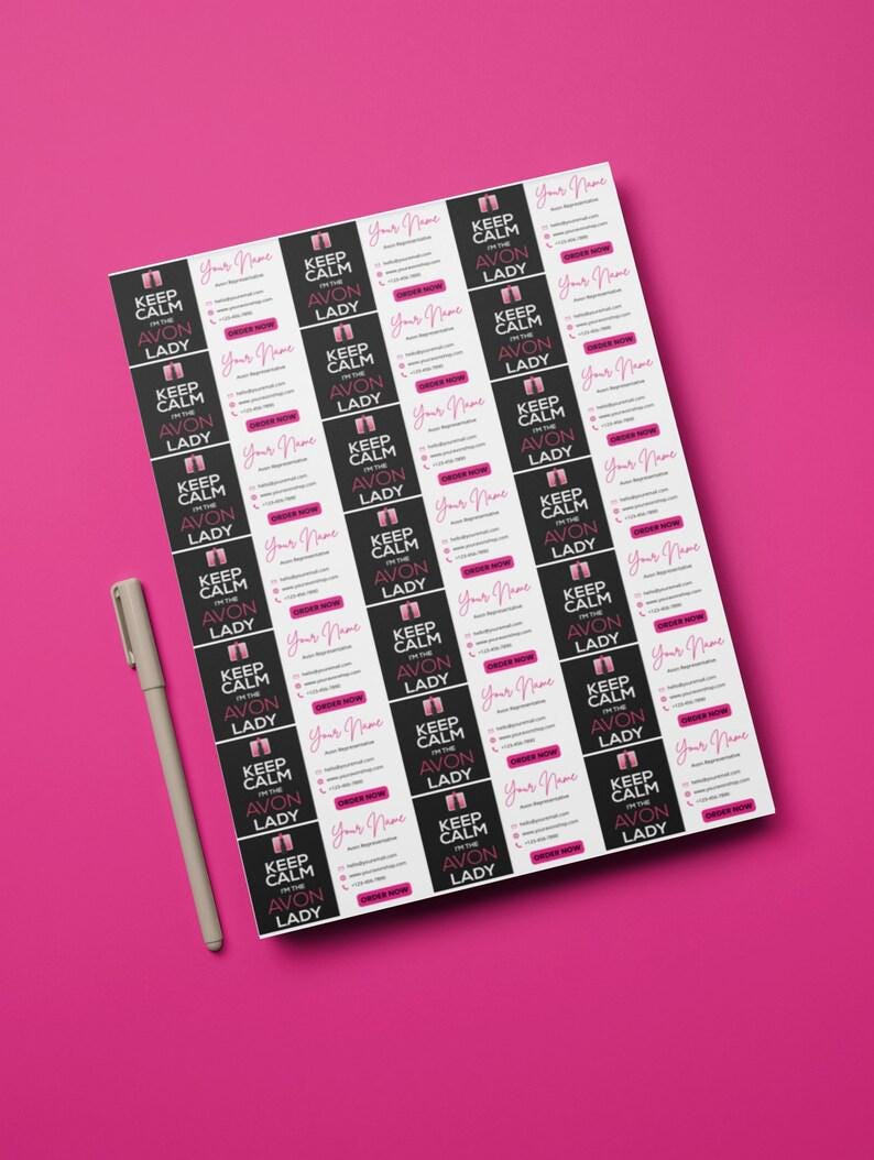 Personalized AVON Brochure Sticker, Printable Catalog & Brochure Labels ...
