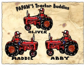 PAPA'S LIL' TRACTOR Buddies Tshirt for Papa Grandpa | Etsy
