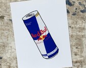Red Bull Cartoon Print - Etsy