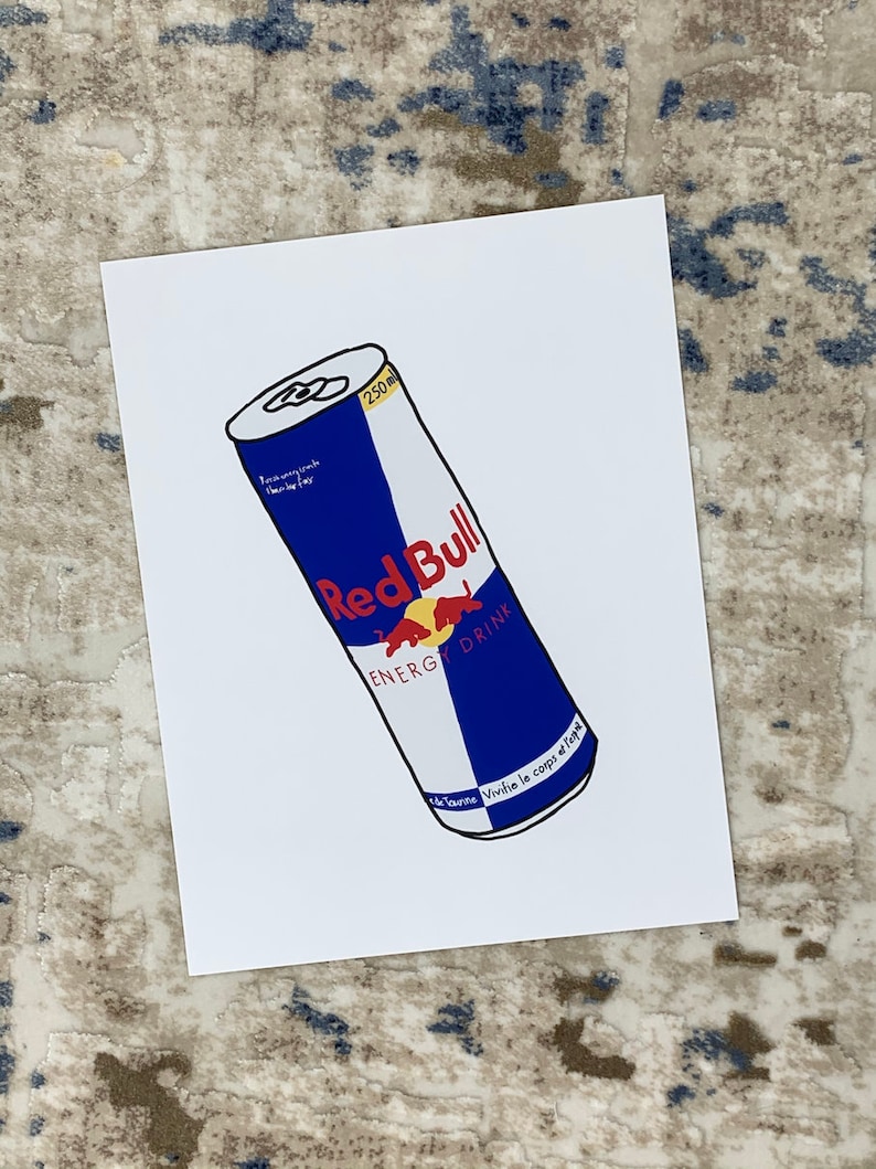 Red Bull Cartoon Print - Etsy