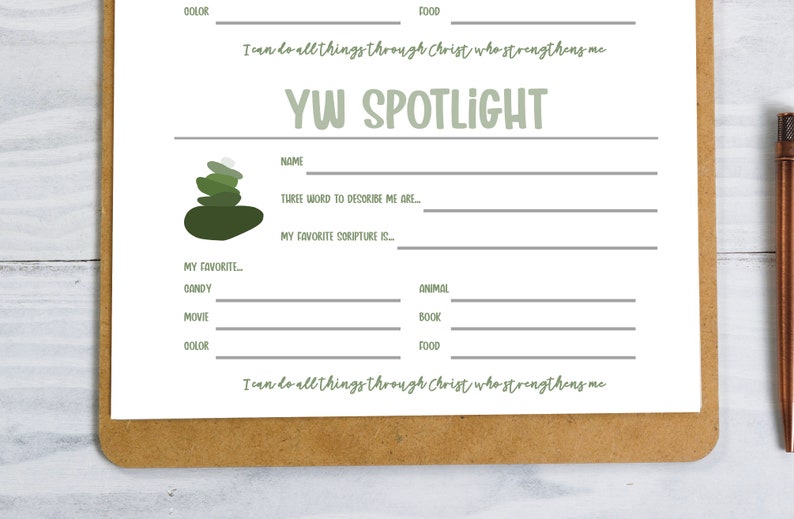Young Women Spotlight Printout - Etsy