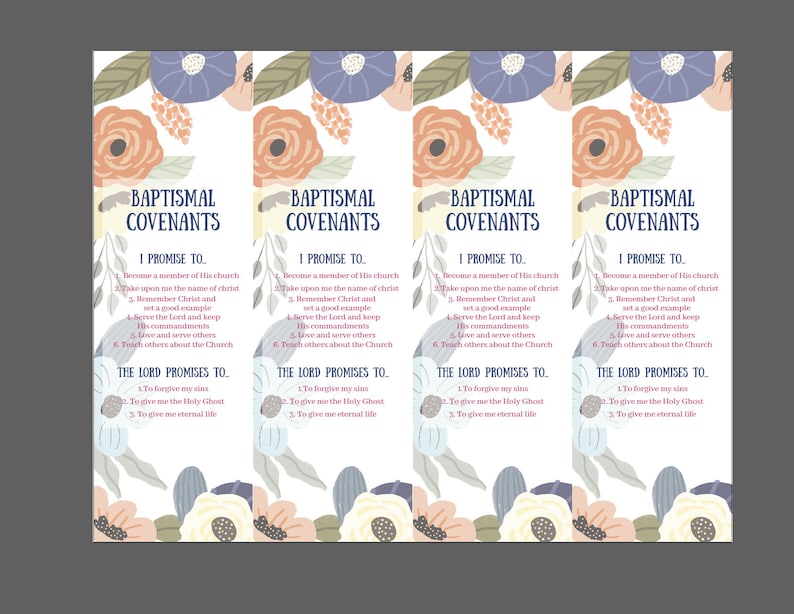 2023 LDS Youth Baptismal Covenants Bookmark / Digital Download ...