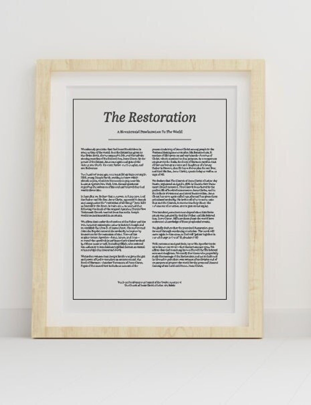 The Restoration Proclamation / Digital Download / LDS / Printable - Etsy