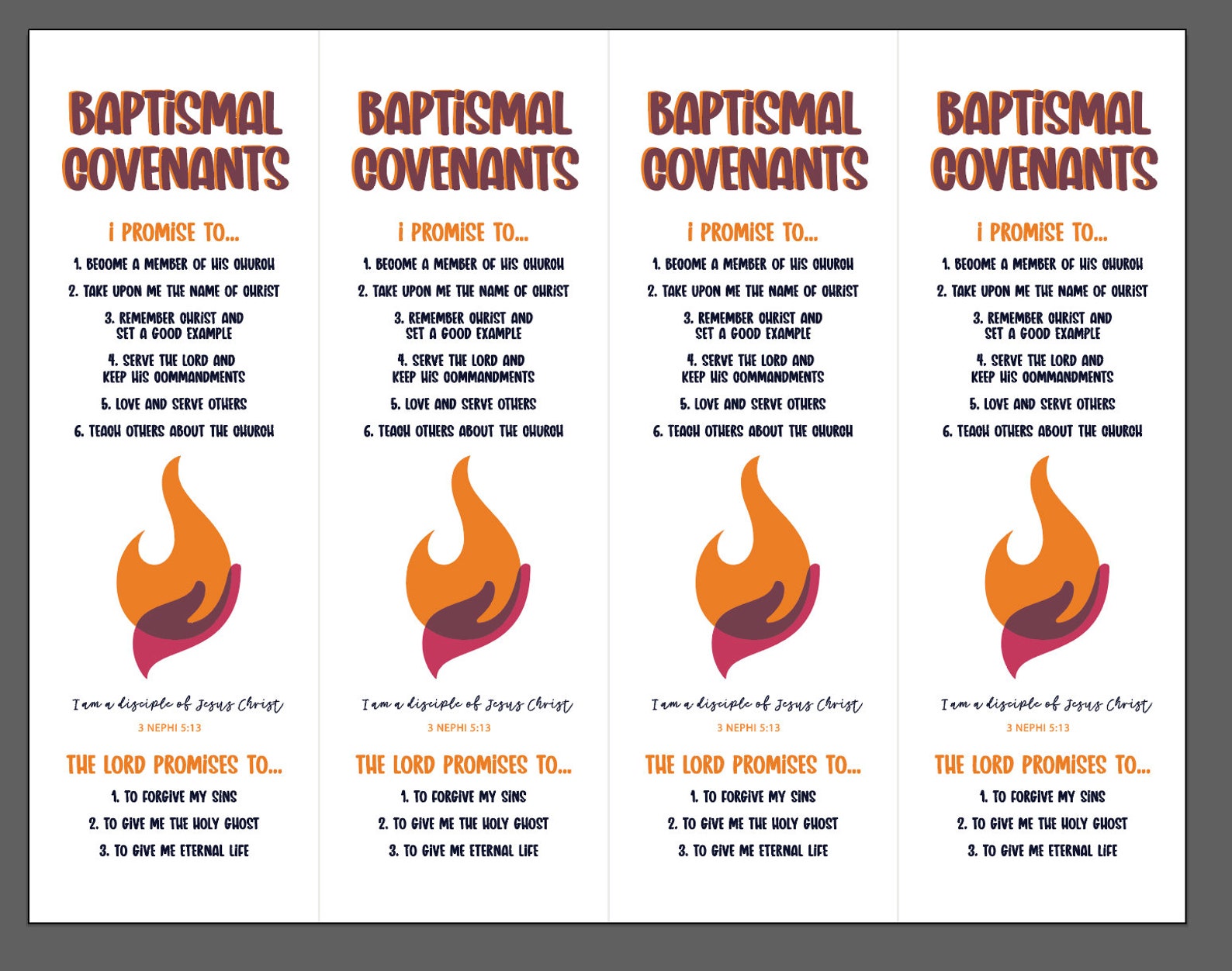 LDS Baptismal Covenants Bookmark / 2024 LDS Youth Theme - Etsy