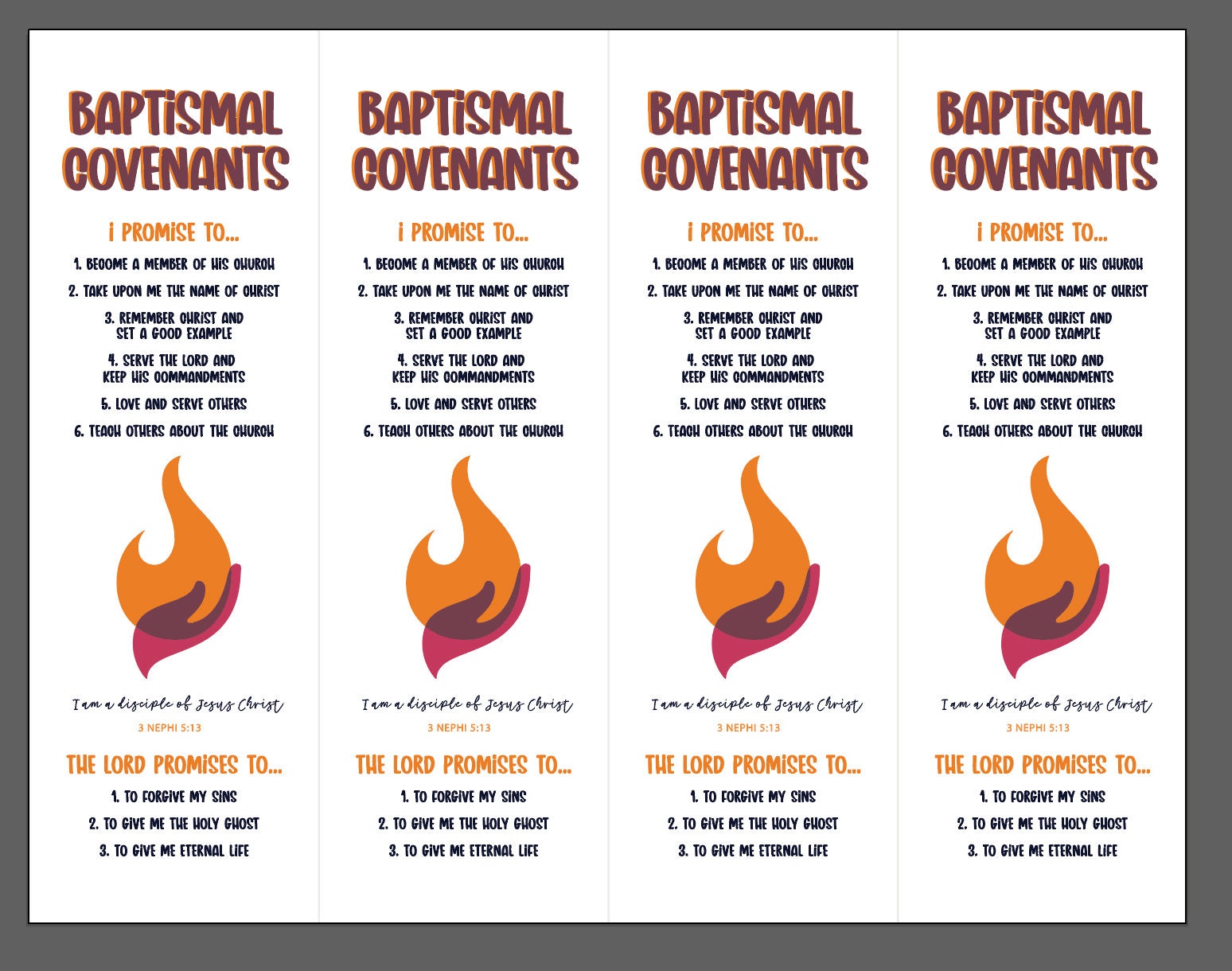 LDS Baptismal Covenants Bookmark / 2024 LDS Youth Theme - Etsy