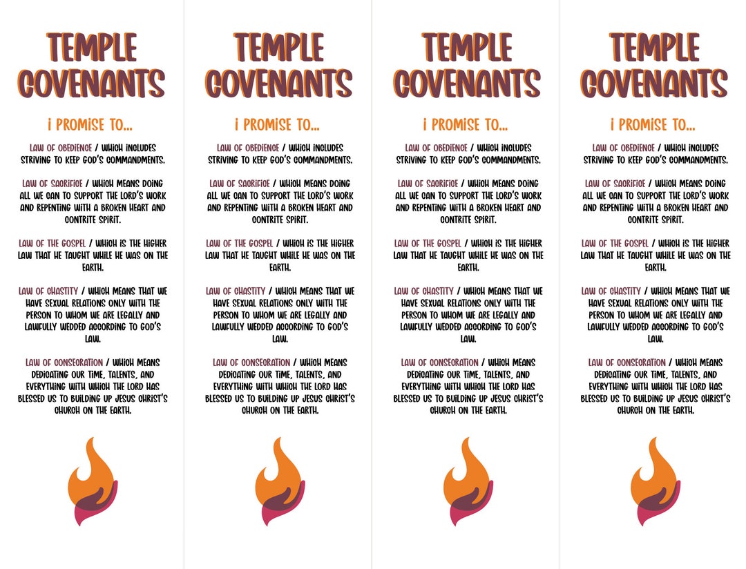 LDS Temple Covenants Bookmark / 2024 LDS Youth Theme - Etsy