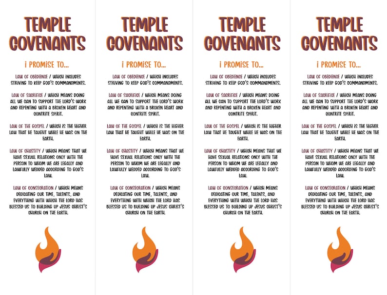 LDS Temple Covenants Bookmark / 2024 LDS Youth Theme - Etsy