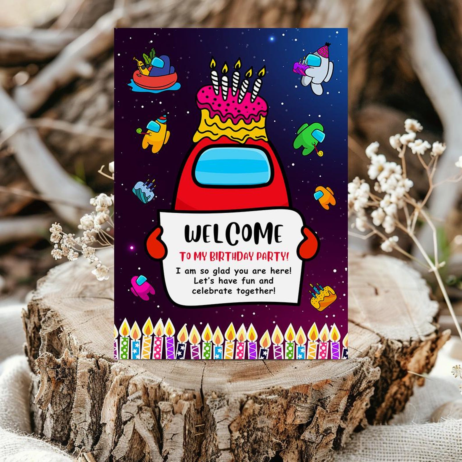 Customizable Among Us Party Entrance Poster, Personalized Among Us ...