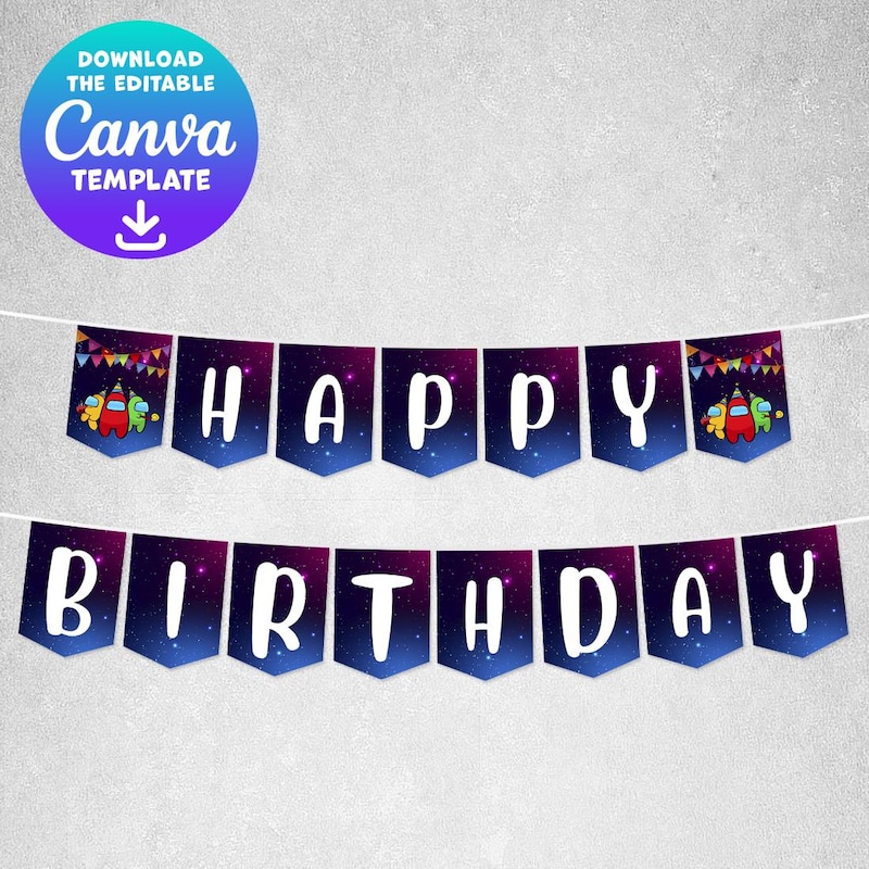 Among Us Birthday Banner - Etsy