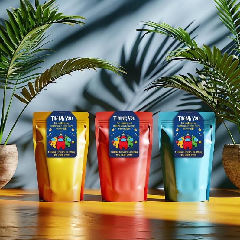 Personalized Among Us Gift Tags Custom Birthday Party Favor Printable ...