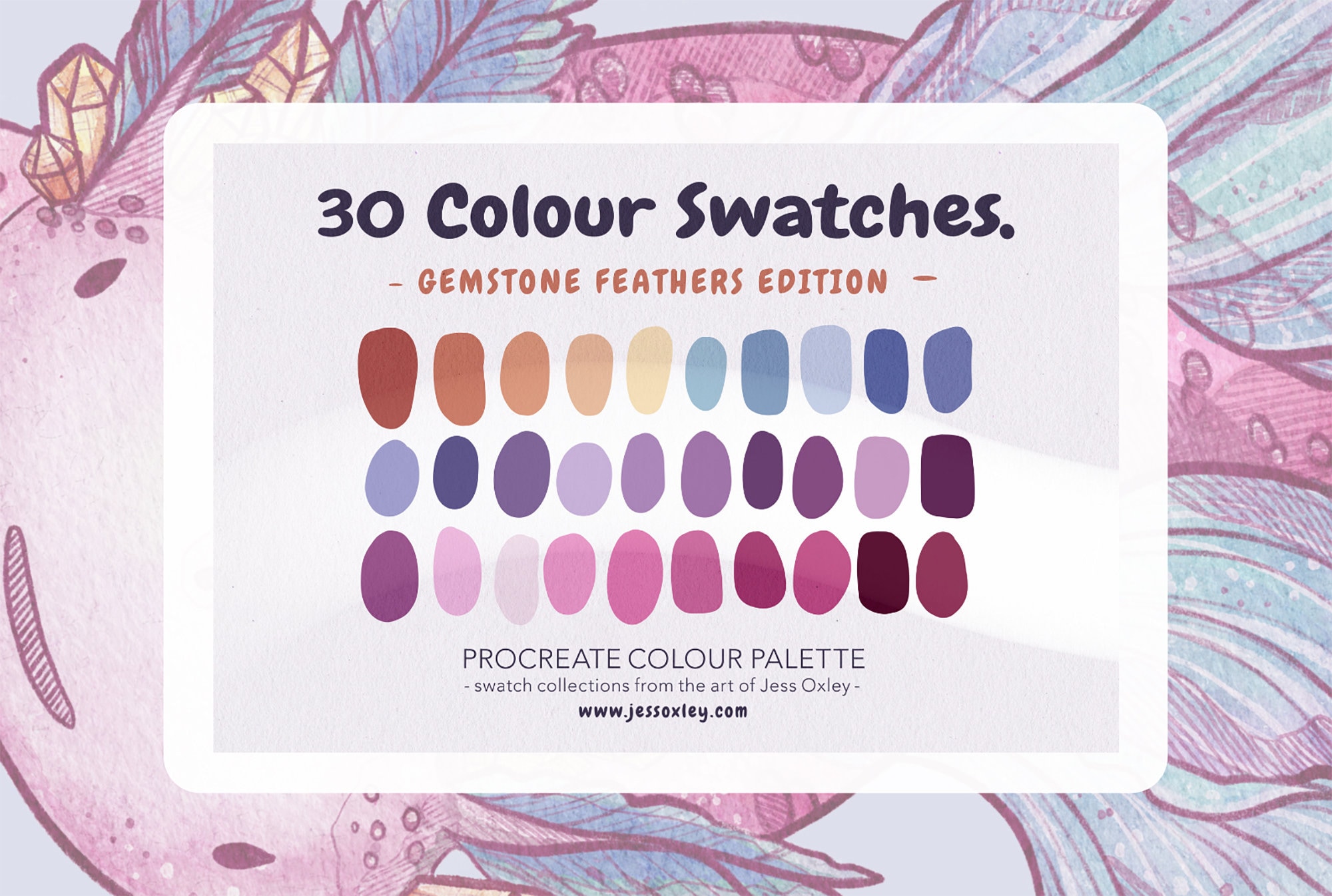Procreate Colour Palette Gemstone Axolotl Inspired Colour - Etsy