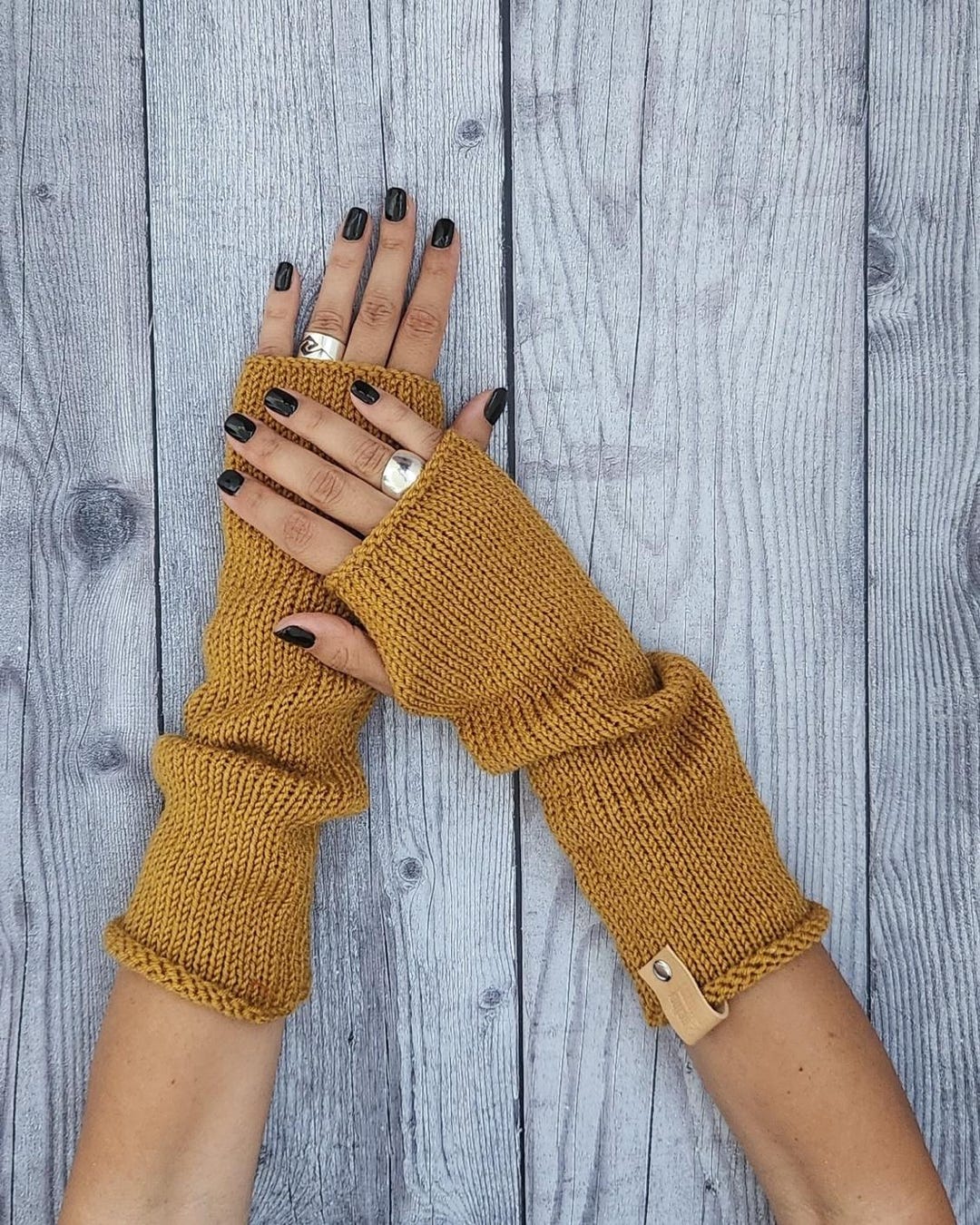 Mustard Long Wool Gloves EP, Christmas Gift for Her, Fall Fashion ...