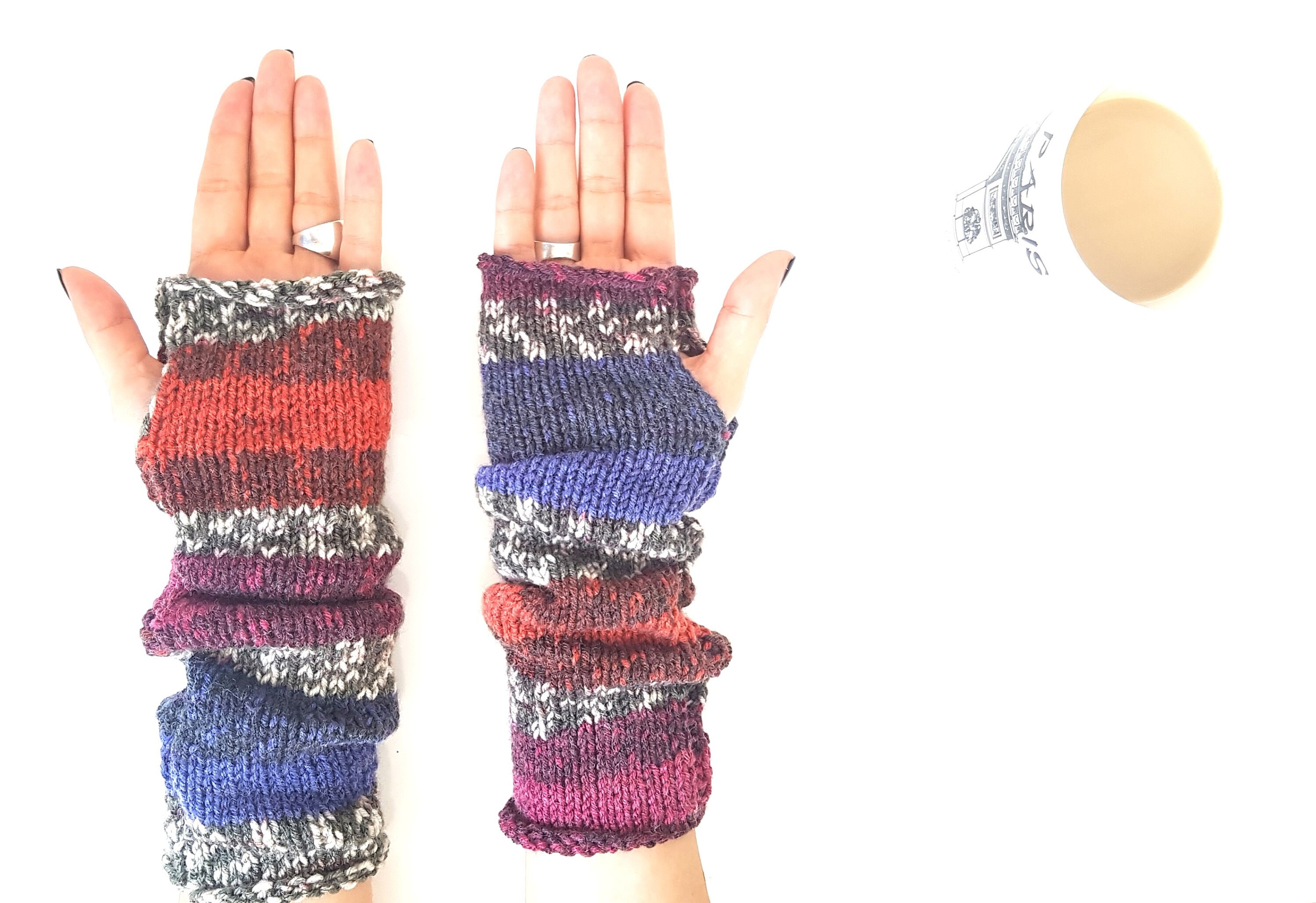 Hand knit mittens gloves Crochet items Arm warmers gloves | Etsy