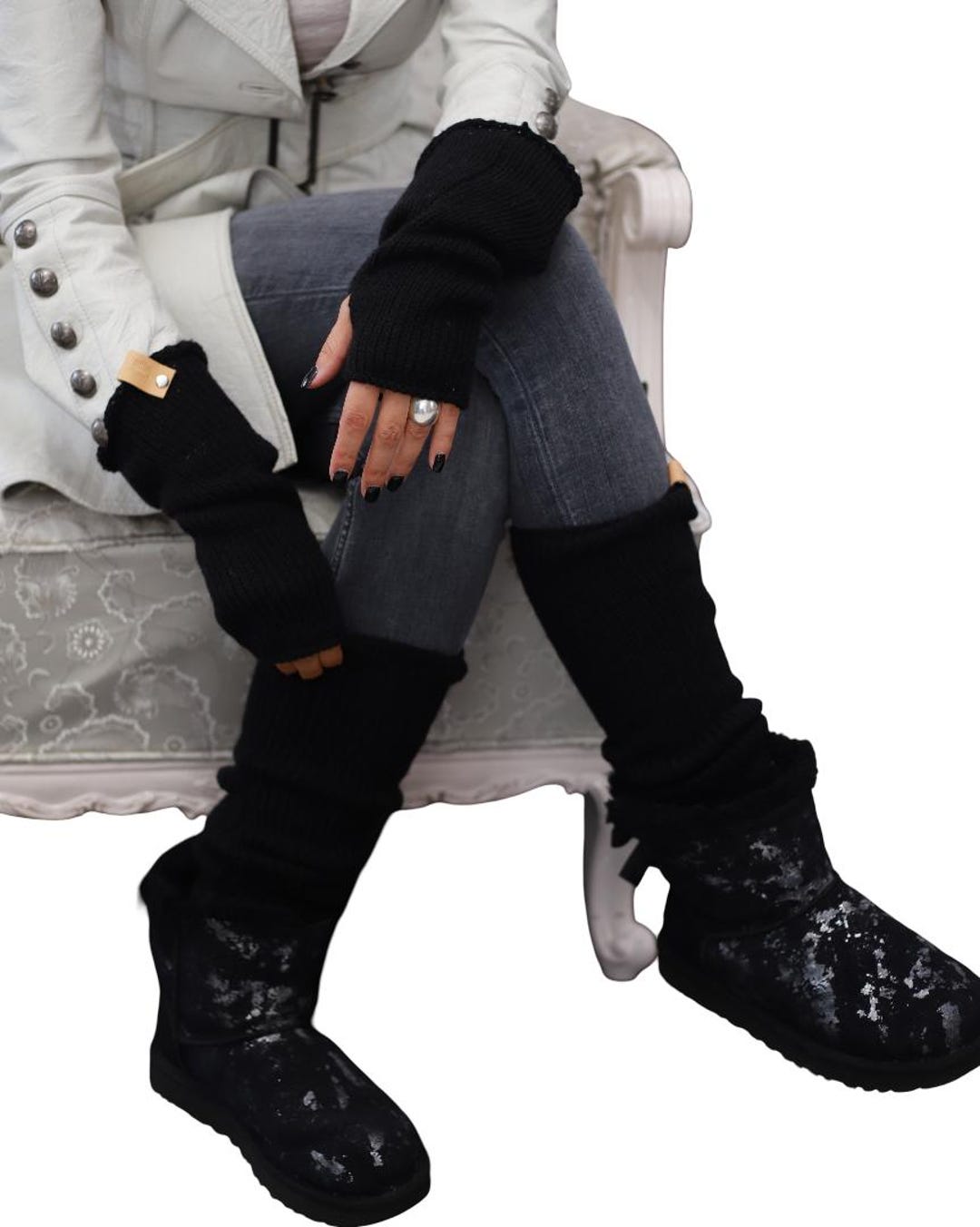 Thigh High Legwarmers - Chunky Leg Warmer - Wool Boot Cuffs - Winter ...