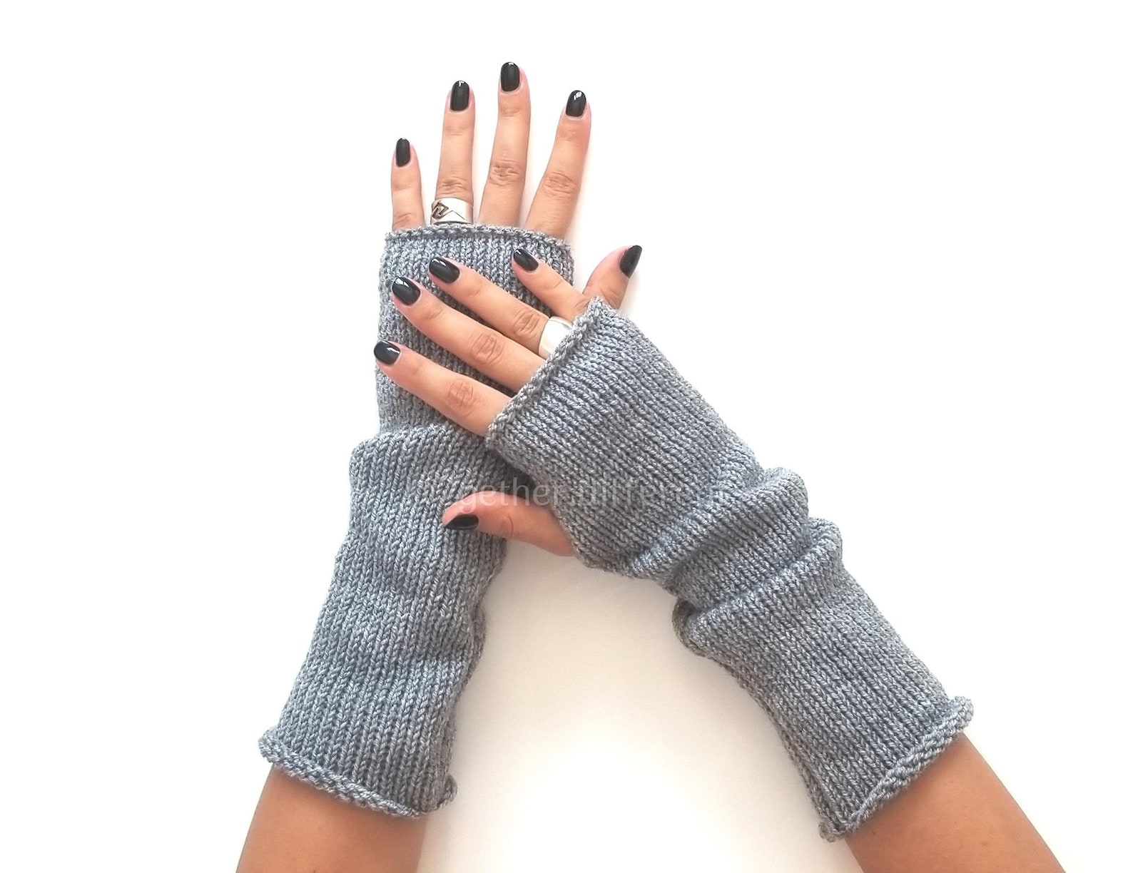 Knitted Fingerless Mittens Gloves Christmas Gift for Her - Etsy