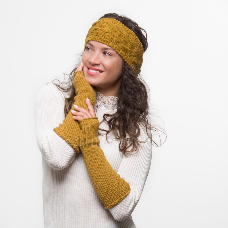 Mustard Long Wool Gloves Christmas Gift for Her Fall - Etsy