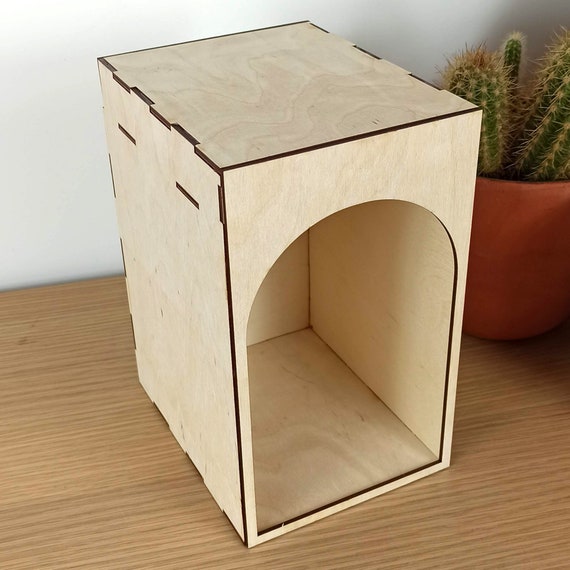 Wooden Wide Book Nook With Secret Drawer for Light Shape for - Etsy