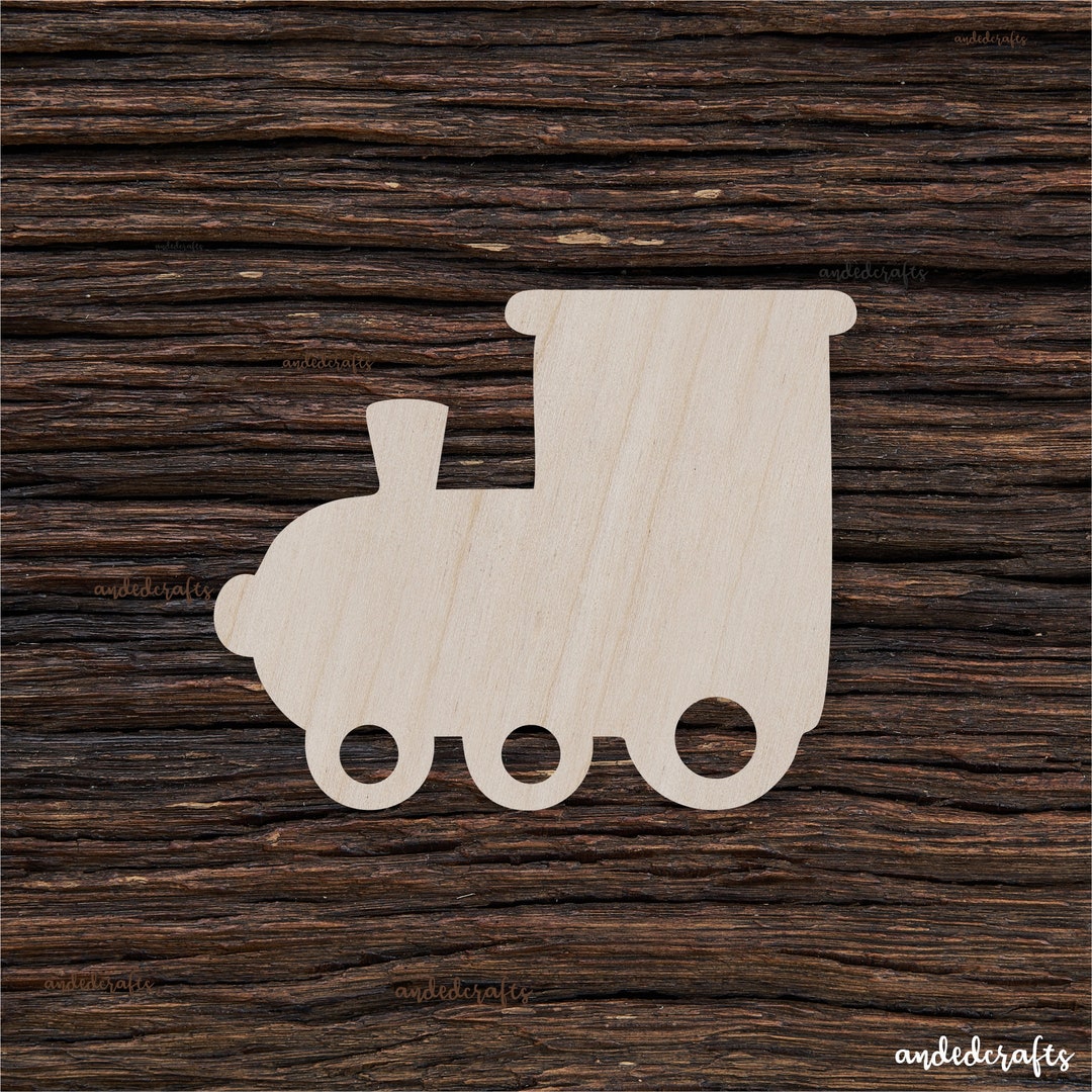 Wooden Cute Train Shape for Crafts and Decoration - Laser Cut - Train ...