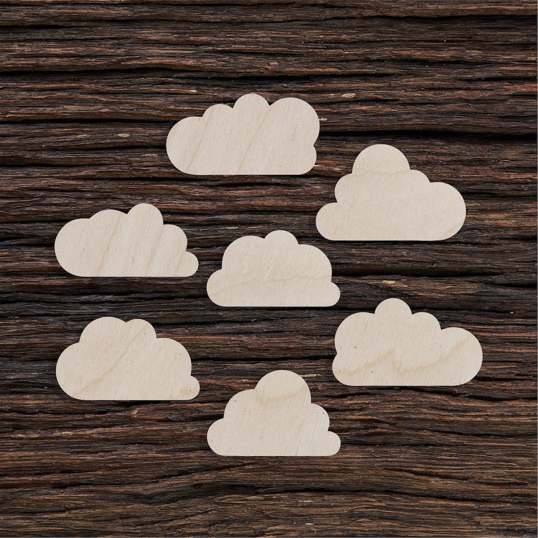 Wooden 7 Clouds Set Shape for Crafts and Decoration - Laser Cut - Cloud ...