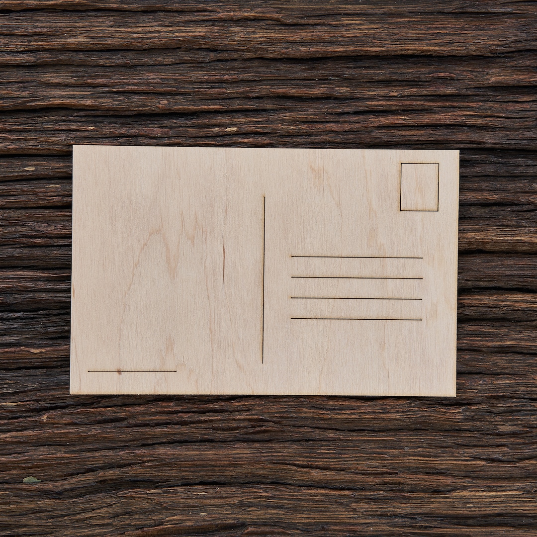 Set of 10 Pcs. Wooden Postcards for Crafts 14x9cm (5.5"x3.5") - Laser ...
