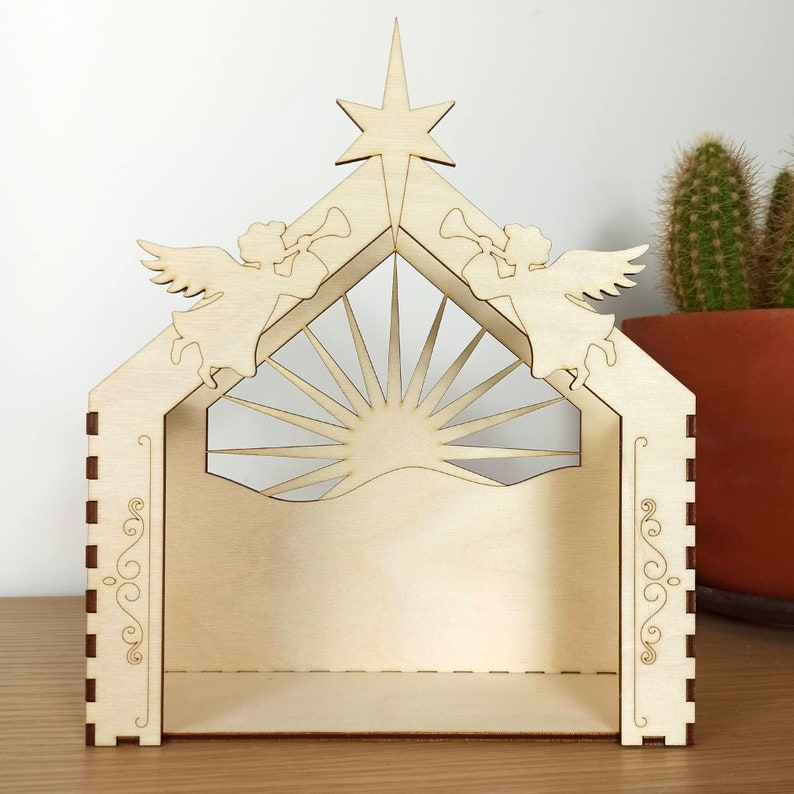 Simple Wooden Nativity Set Shape for Crafts and Decoration - Laser Cut ...