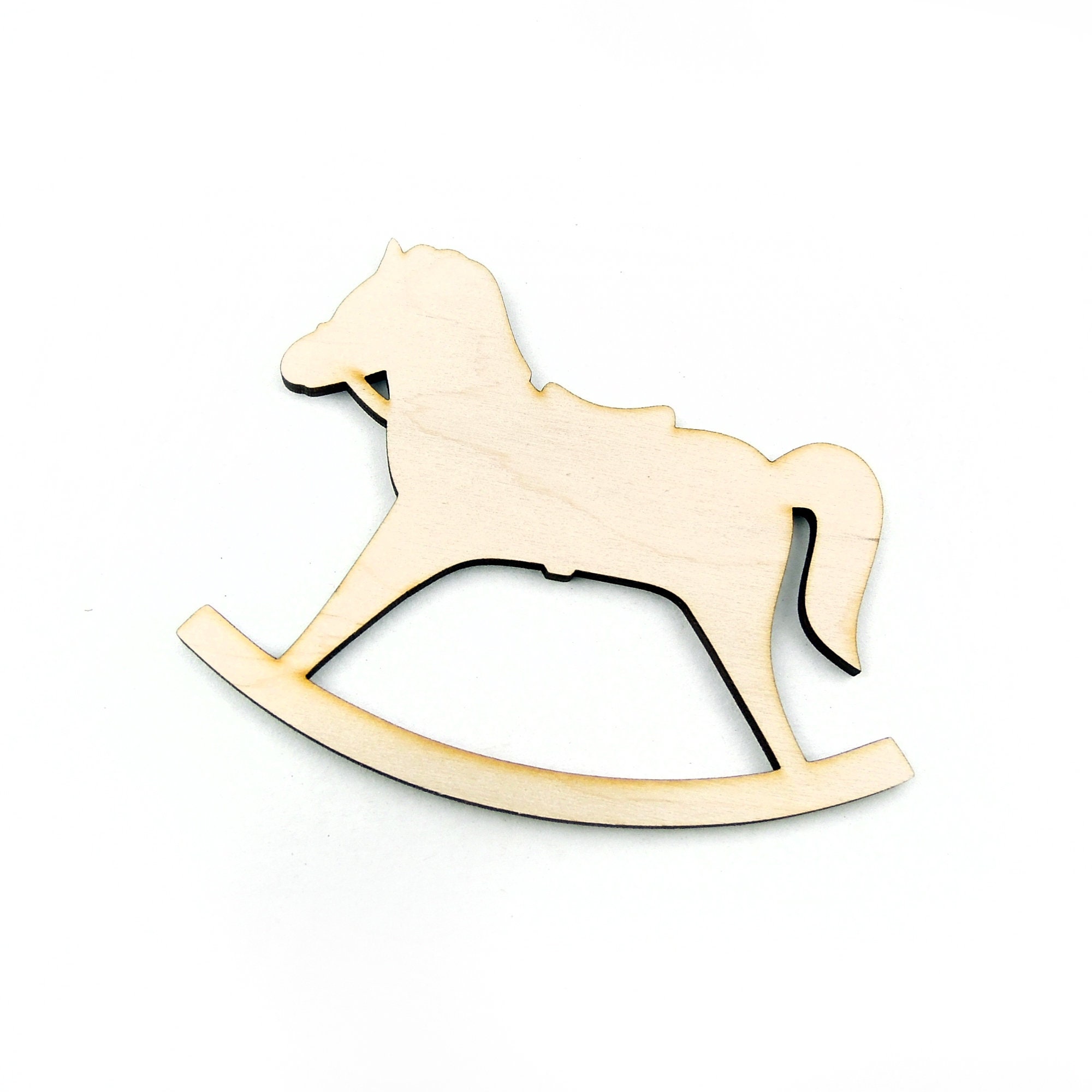 Wooden Rocking Horse Shape For Crafts And Decoration Laser | Etsy