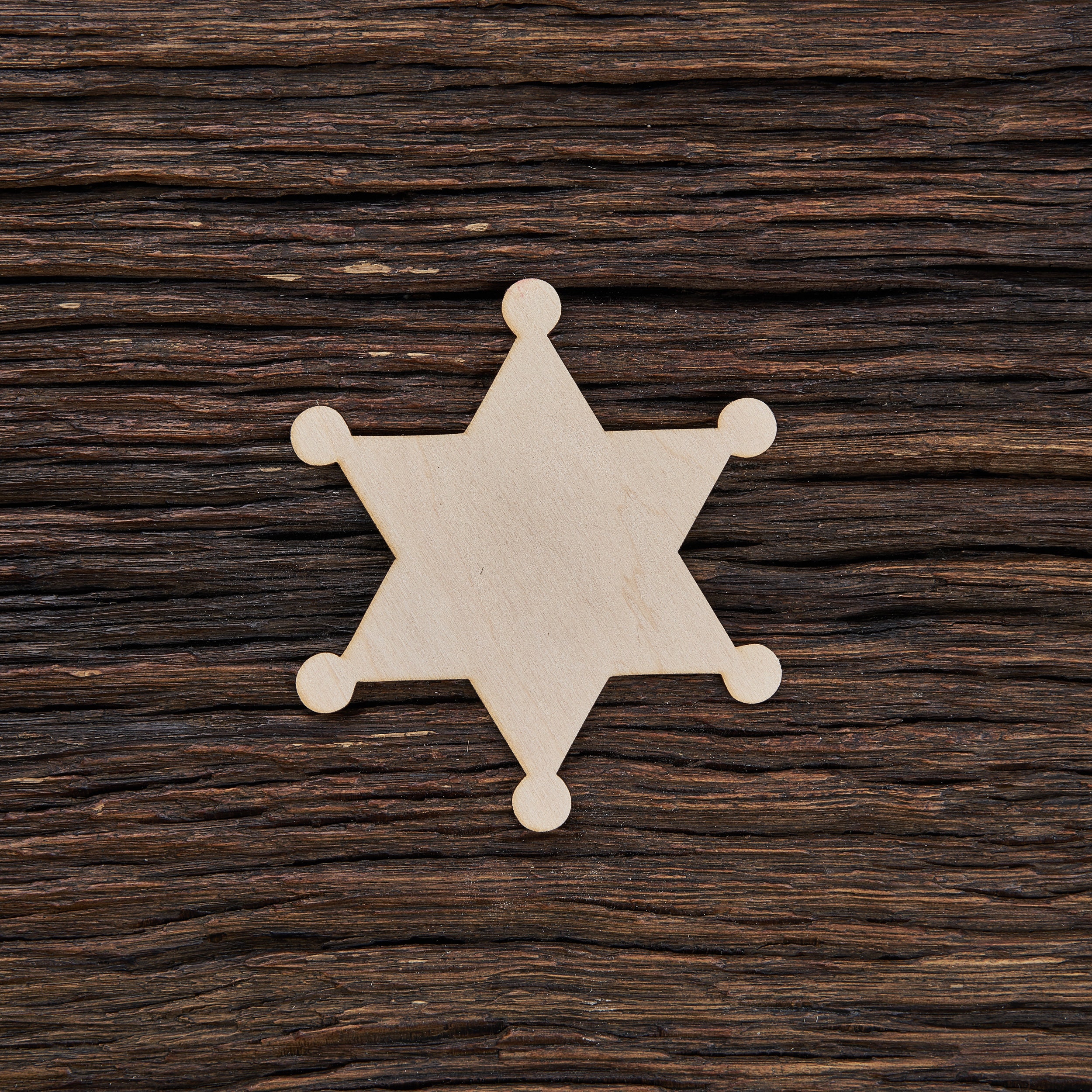 Wooden Sheriff Badge Shape for Crafts and Decoration - Laser Cut ...