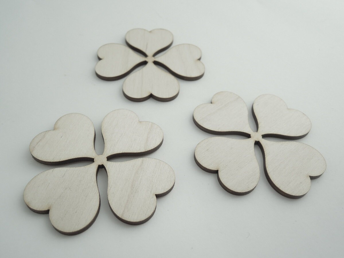 Wooden Four Leaf Clover for Crafts Laser Cut Blank Shape - Etsy