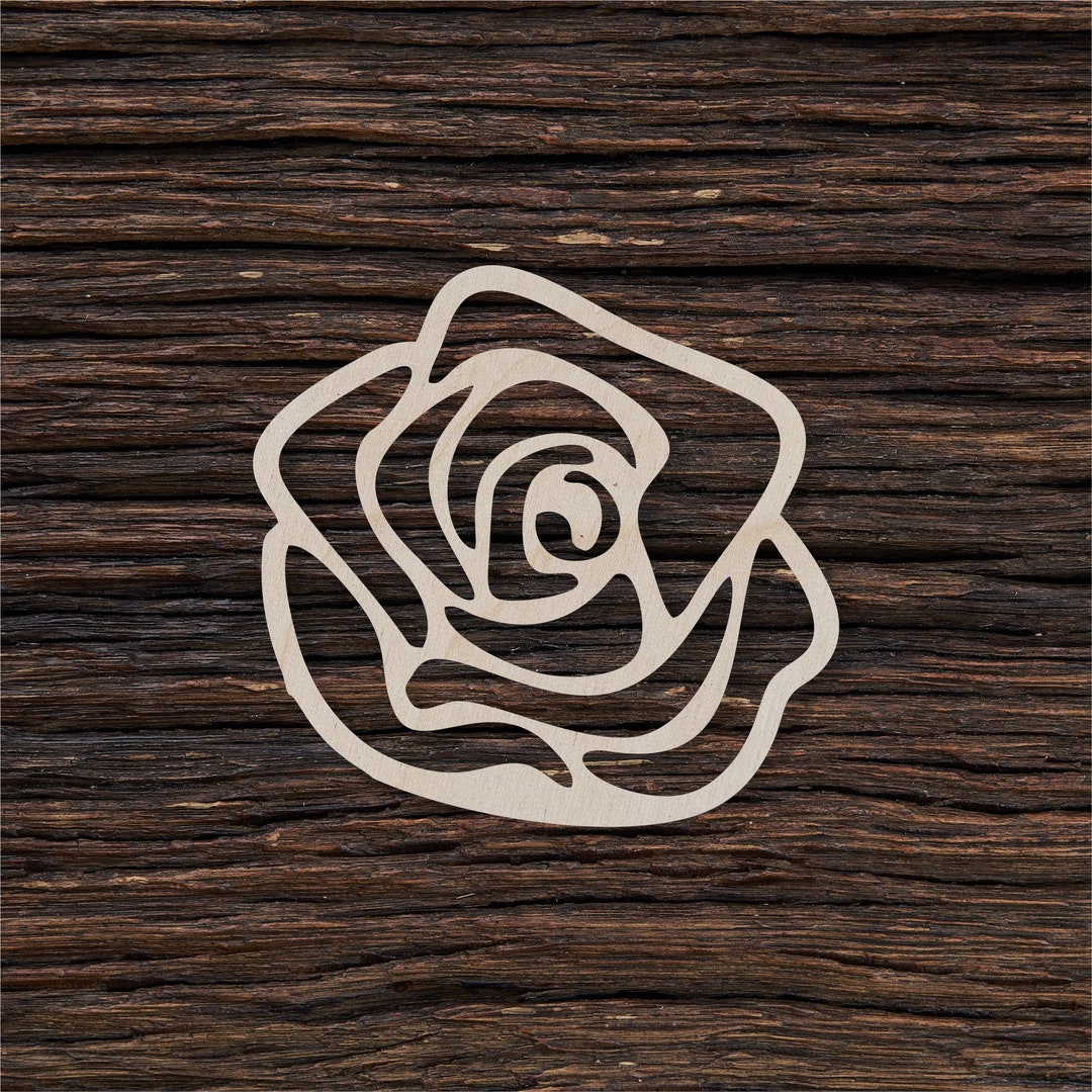Wooden Flower Rose Cutout Shape for Crafts and Decoration - Laser Cut ...