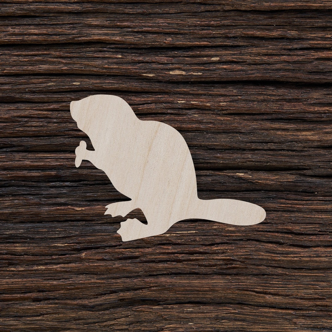 Wooden Beaver for Crafts and Decorations - Beaver Shape - Beaver Cut ...