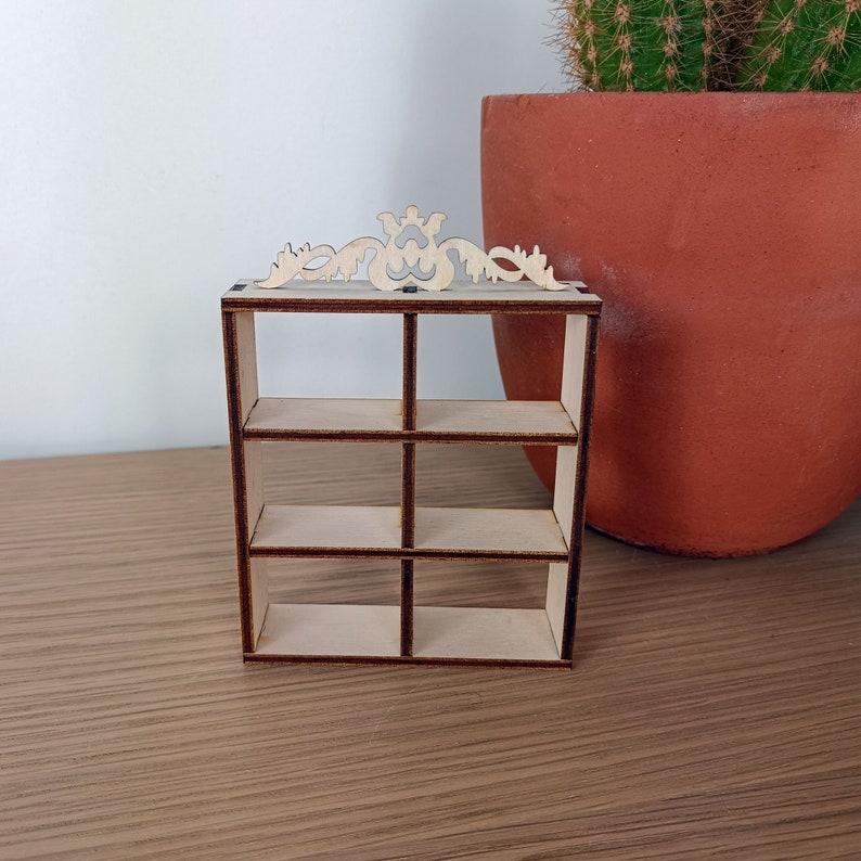 Wooden Miniature Bookshelf for Nook for Crafts and Decorations - 1:12 ...
