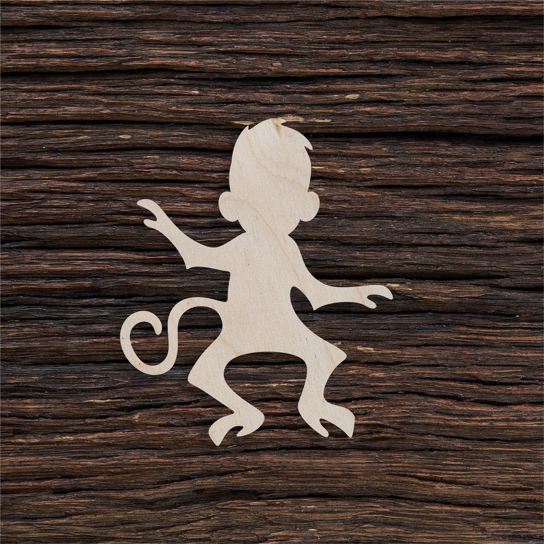 Wooden Monkey for Crafts and Decorations - Monkey Ornament - Monkey ...