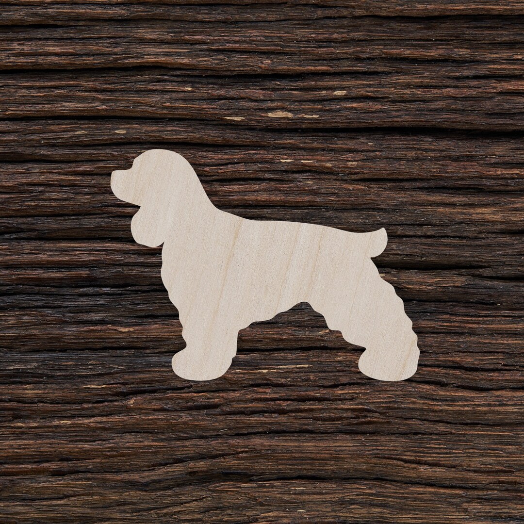 Wooden Cocker Spaniel for Crafts and Decorations - Cocker Spaniel Charm ...