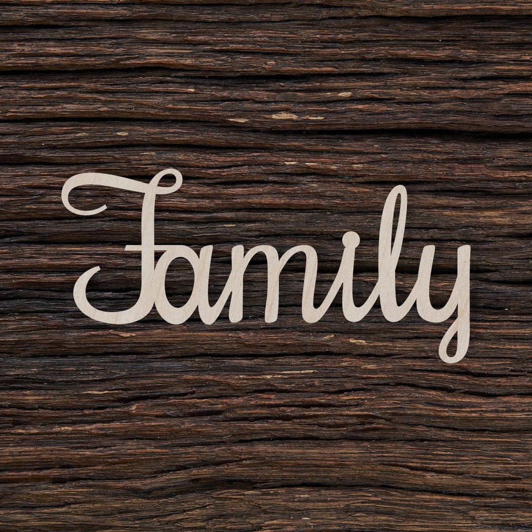 Wooden Family Sign for Crafts and Decorations - Family Sign Shape ...