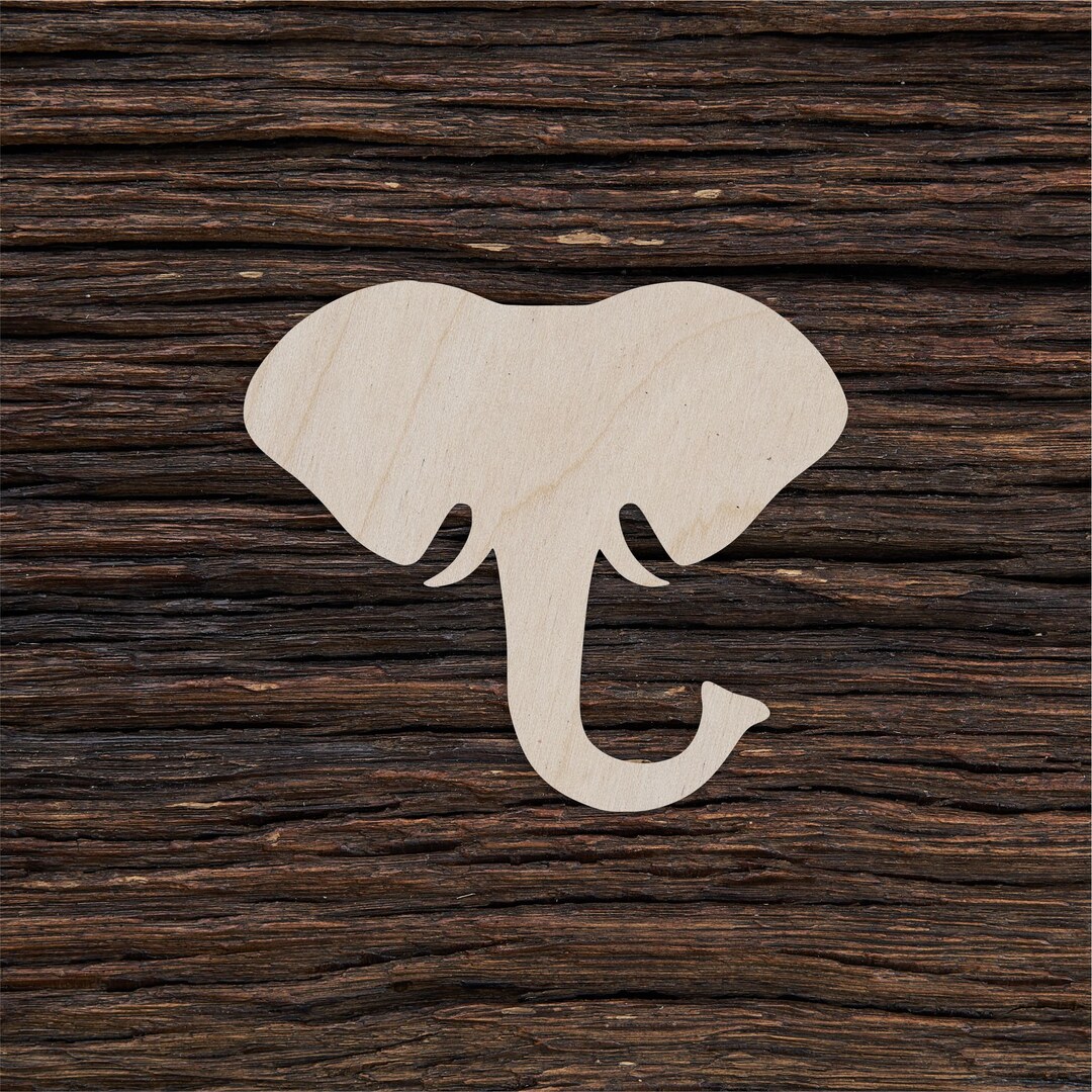 Wooden Elephant Head Shape for Crafts and Decoration - Laser Cut ...