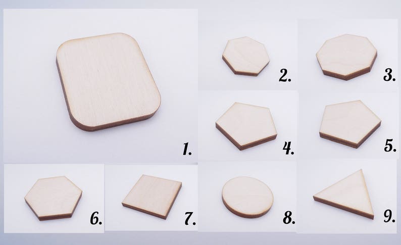 Set of 10 Any Wooden Shape. Any Polygon You Need for Crafts - Laser Cut ...