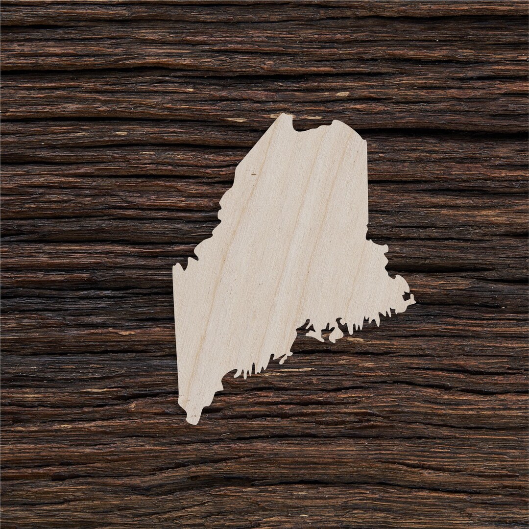 Wooden Maine State Shape for Crafts and Decoration - Laser Cut - Charm ...