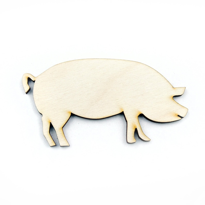 Wooden Farm Pig Shape for Crafts and Decoration Laser Cut | Etsy