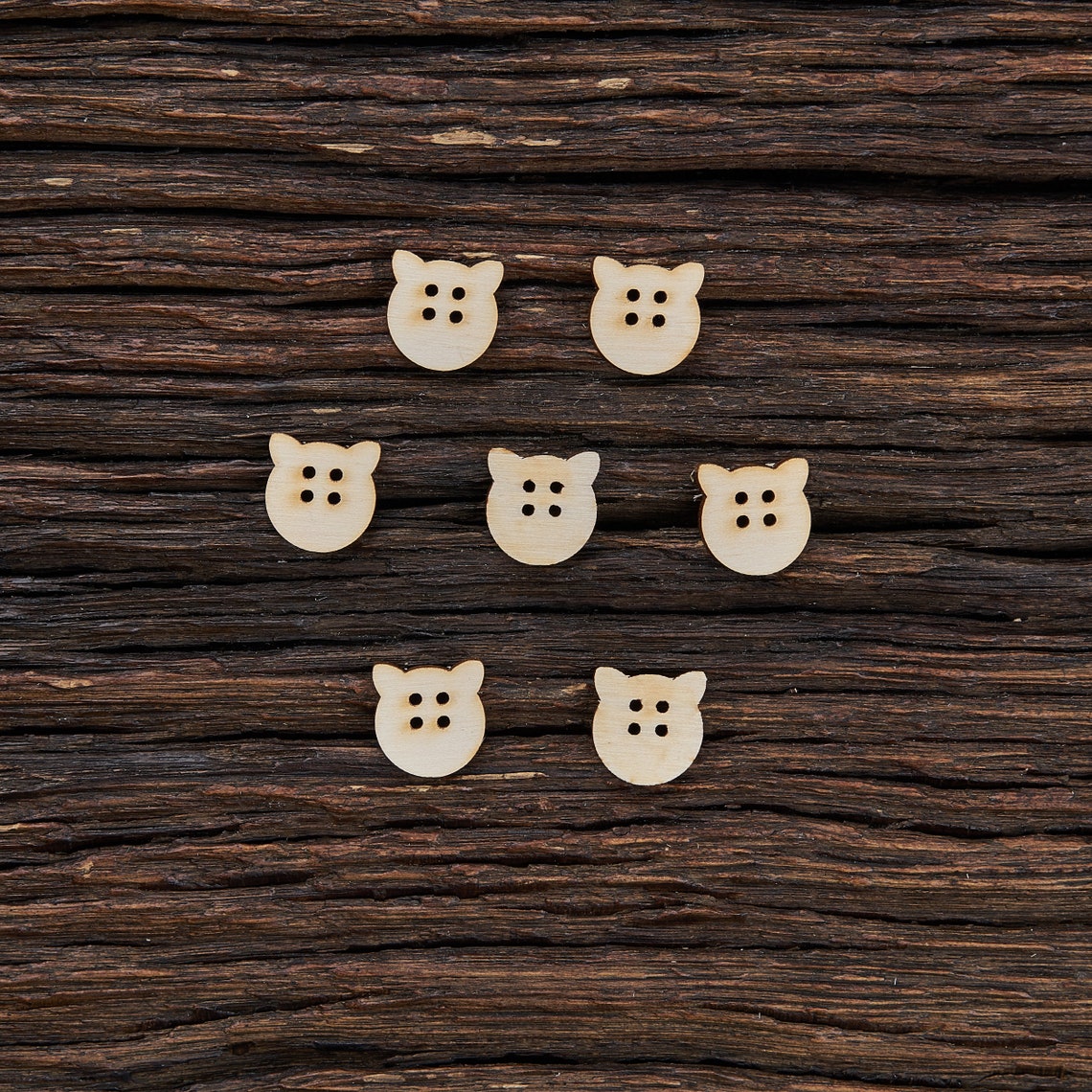 Wooden Pig Buttons for Crafts Laser Cut - Etsy