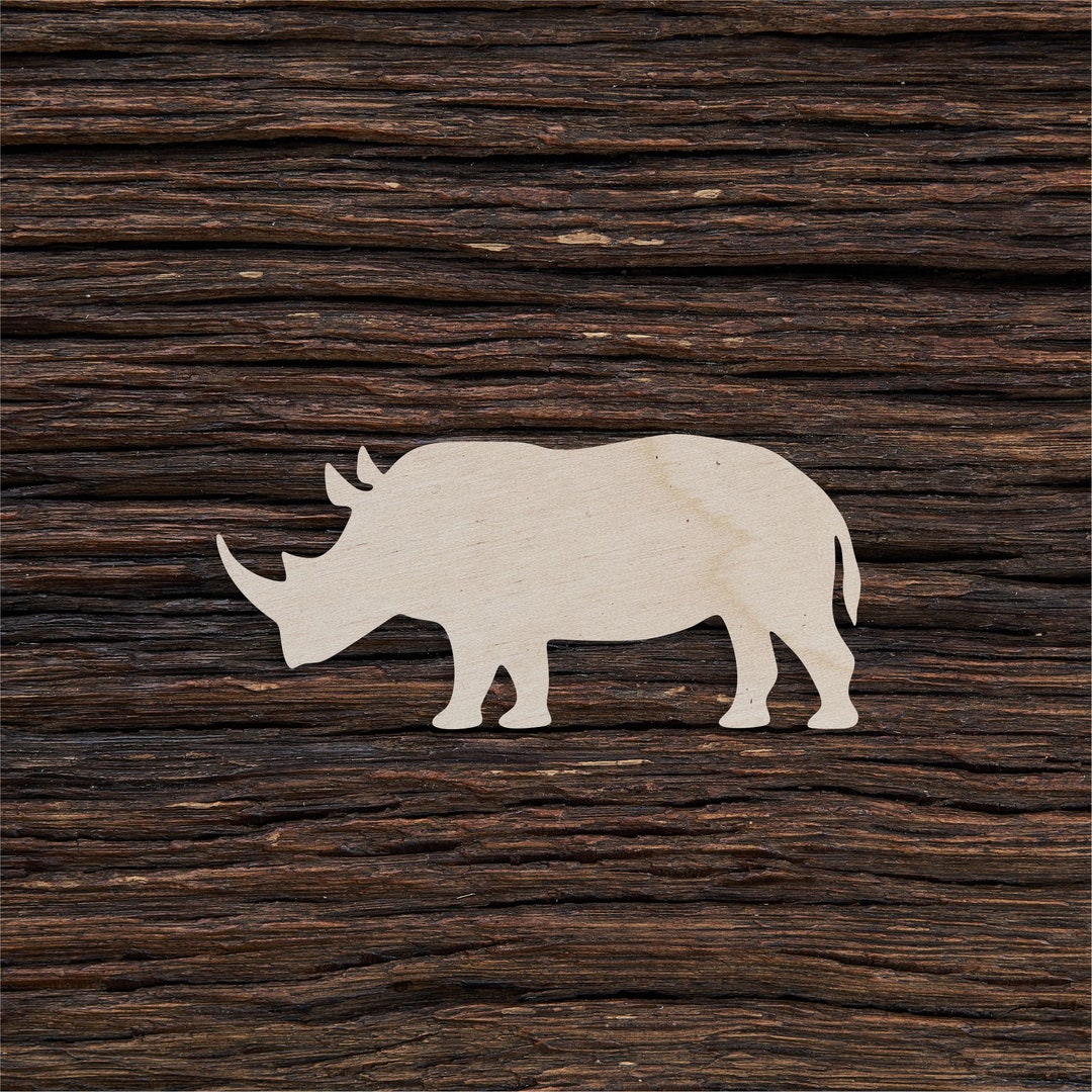 Wooden Rhinoceros Shape for Crafts and Decoration - Laser Cut - Rhino ...