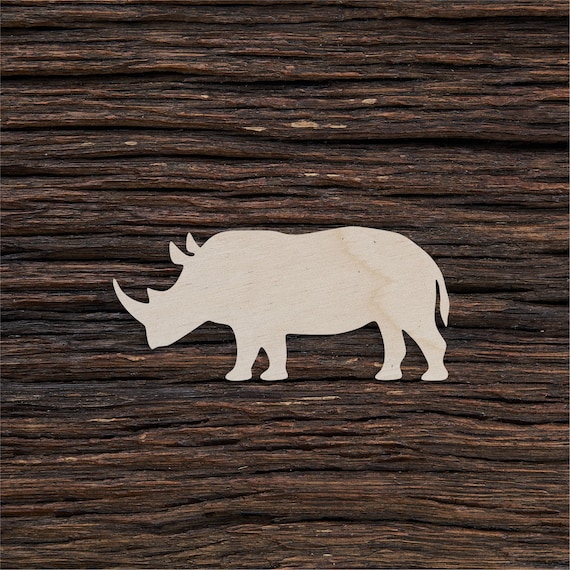 Wooden Rhinoceros Shape for Crafts and Decoration Laser Cut | Etsy