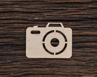 Camera Unfinished Wood Laser Cut Out Shape Craft Supply - Etsy