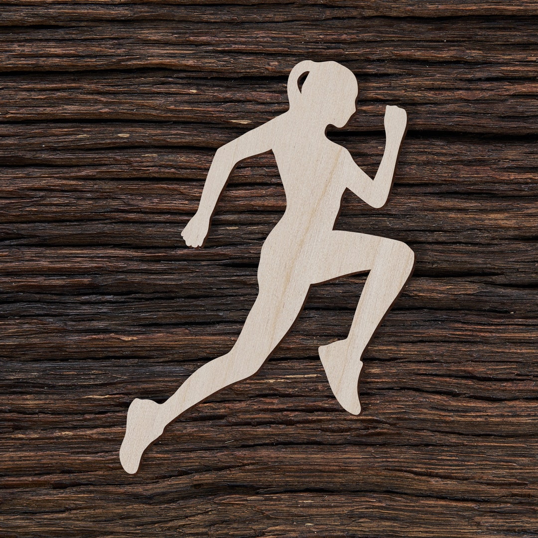 Wooden Runner for Crafts and Decorations - Running Girl - Runner Woman ...