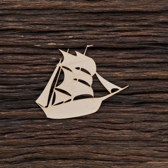 Wooden Sailing Ship Shape for Crafts and Decoration Laser - Etsy