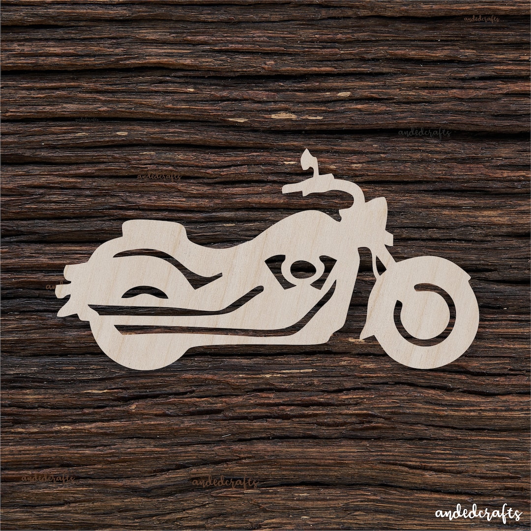 Wooden Motorcycle Shape for Crafts and Decoration - Laser Cut - Chopper ...