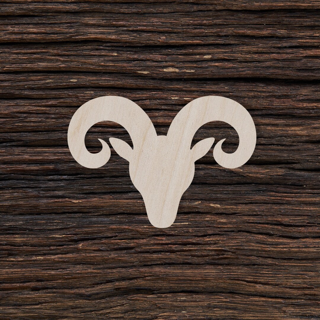 Wooden Ram Head for Crafts and Decorations - Ram Head Pendant - Ram ...