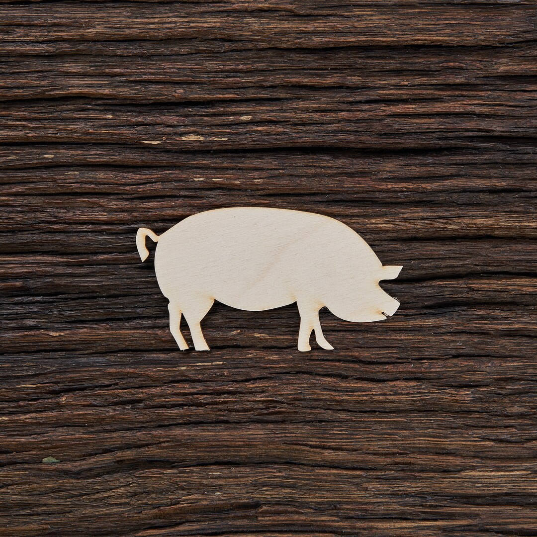 Wooden Farm Pig Shape for Crafts and Decoration - Laser Cut - Pig Decor ...