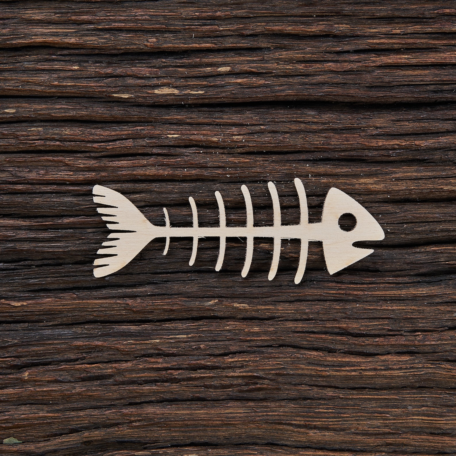 Wooden Fish Skeleton Shape for Crafts and Decoration - Laser Cut - Fish ...