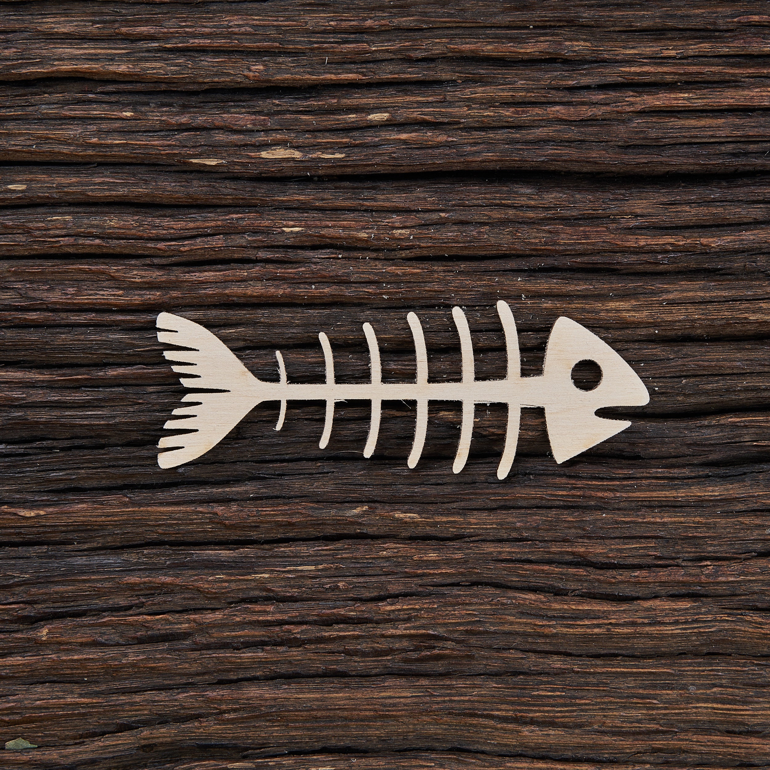Wooden Fish Skeleton Shape for Crafts and Decoration - Laser Cut - Fish ...