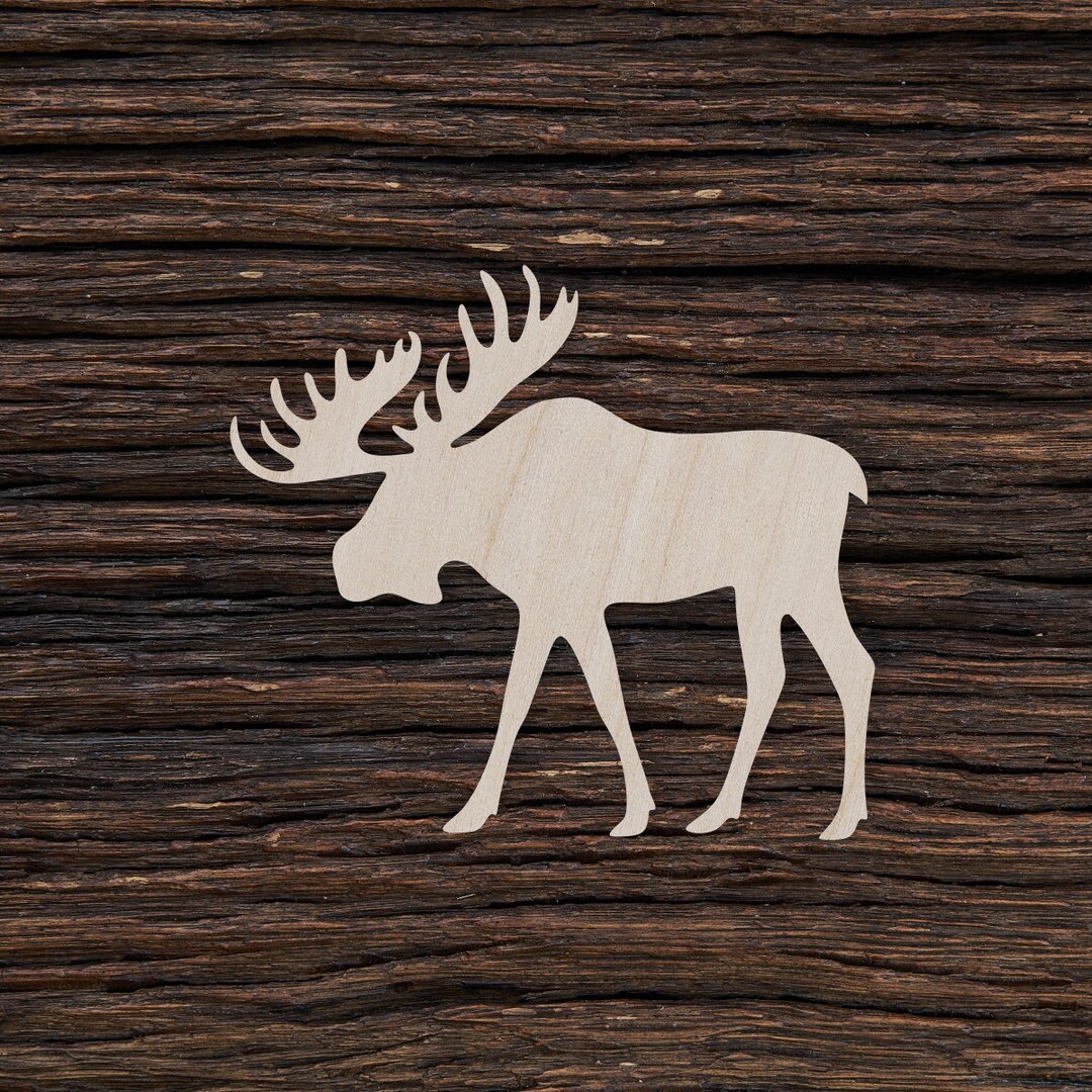 Wooden Moose for Crafts and Decorations - Moose Shape - Moose Magnet ...
